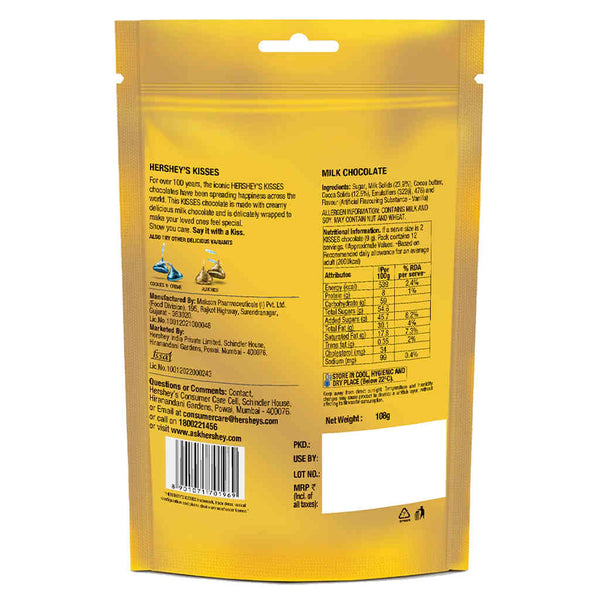 Buy Hersheys Kisses Milk Chocolate 108g Online at Bestomart ...