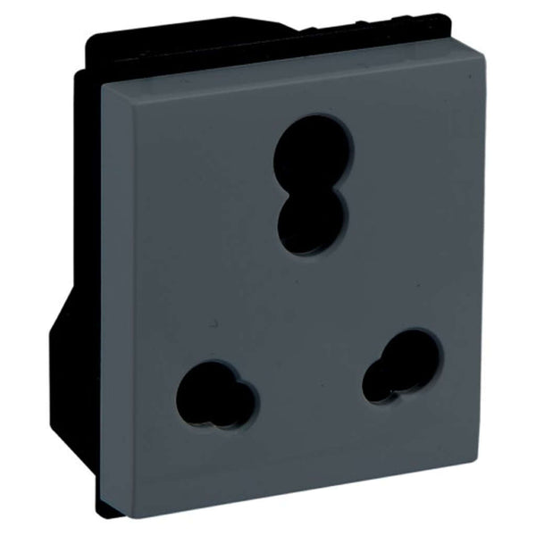 Buy Crabtree Murano 6A/16A 3 Pin Shuttered Socket Grey ACUKCXB163 Online at Bestomart ...