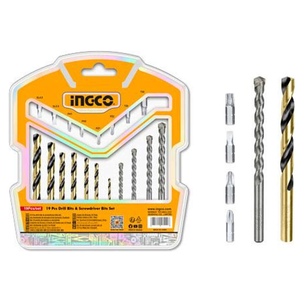 Buy Ingco Drill & Screwdriver Bit Set Of 19 Pcs AKSDB1901 Online at ...
