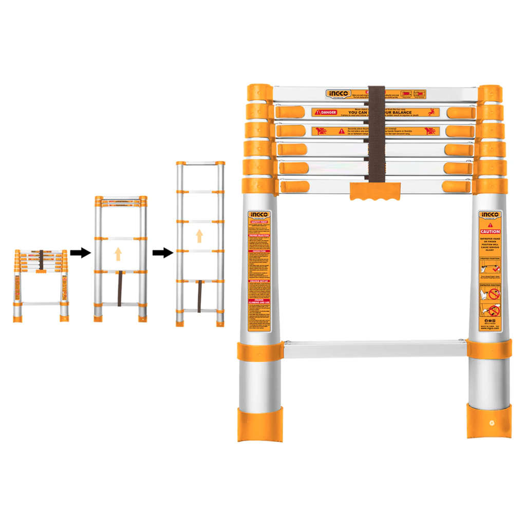 Buy Ingco Telescopic Aluminium Ladder 6 Step HLAD08061 Online at ...