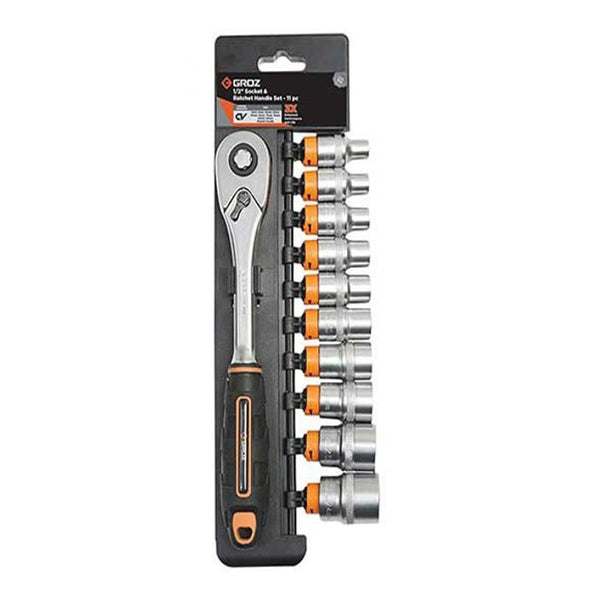 Buy Groz 1/2 Inch Hex Drive Socket Set – 11 PCS KIT/SKT/H/1-2/11LH/UG ...