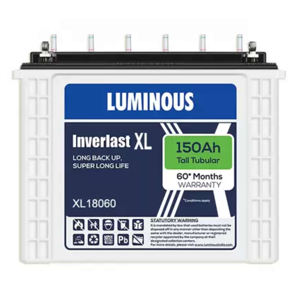 Buy Luminous Inverlast Tall Tubular Inverter Battery 150Ah XL18060 ...