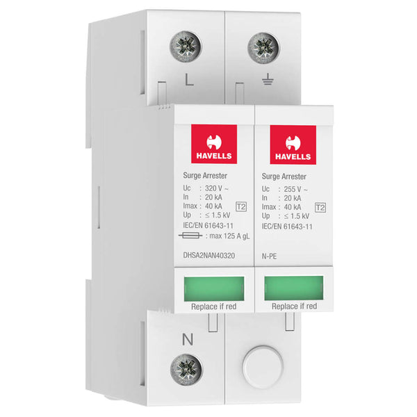 Buy Havells Type 2 AC Surge Protection Device 1P+N 1.5kV DHSA2NAN40320 ...