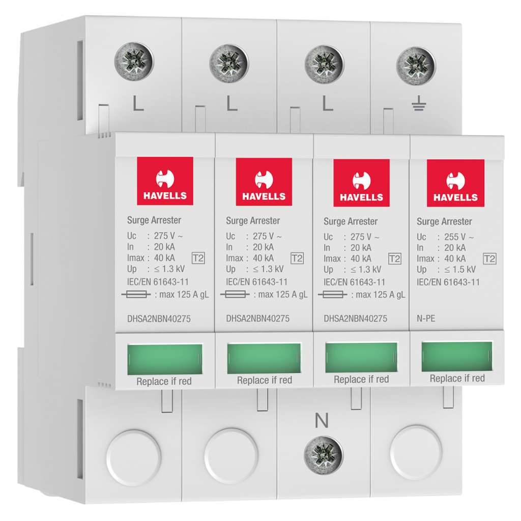 Buy Havells Type 2 AC Surge Protection Device TP+N 1.3kV DHSA2NBN40275 ...