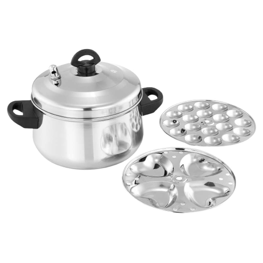 Buy Murugan Evasilva Curve Idly Cooker 4 Plates Stainless Steel SS012 ...