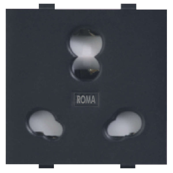 Buy Anchor Roma Classic Heavy Duty Twin Socket 20&10A Matt Black ...