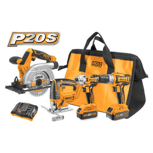 Buy Ingco Lithium-Ion Cordless Combo Kit 4Pcs 20V CKLI2010 Online at ...
