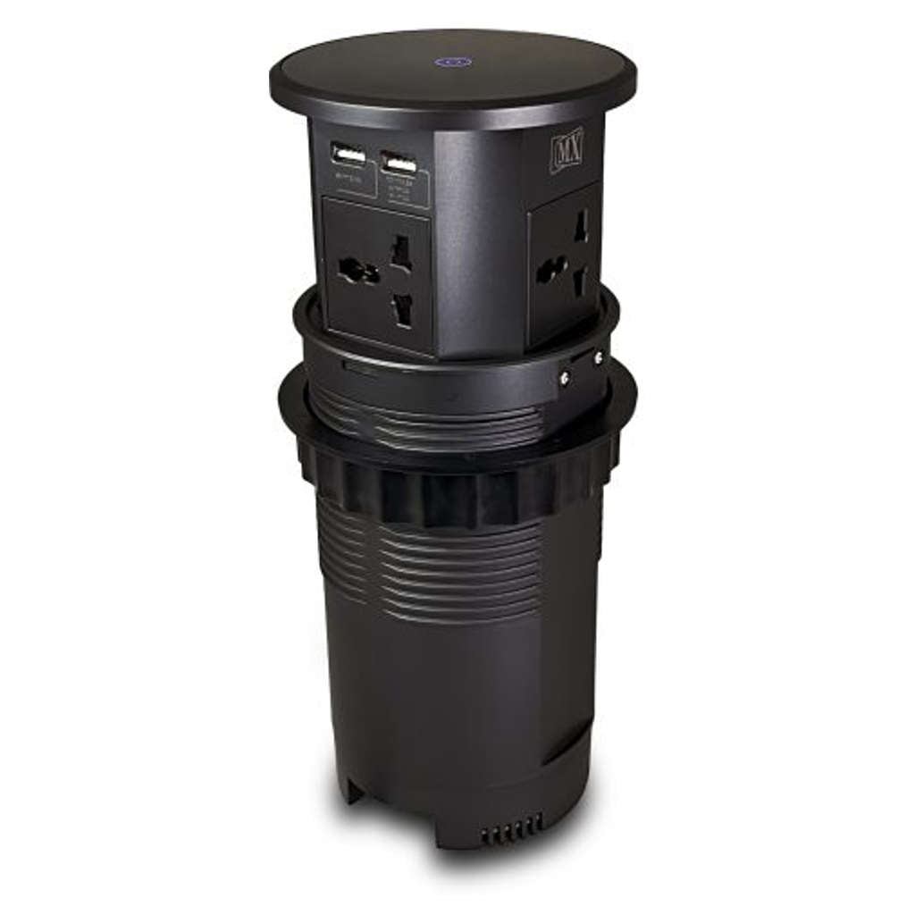 Buy MX Table Top Power Wireless Push Up Socket Glass Black MX 7012 ...