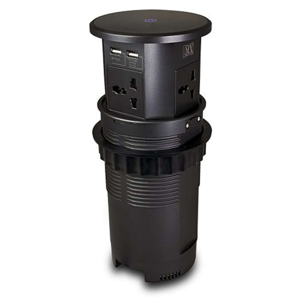 Buy MX Table Top Power Wireless Push Up Socket Glass Black MX 7012 ...