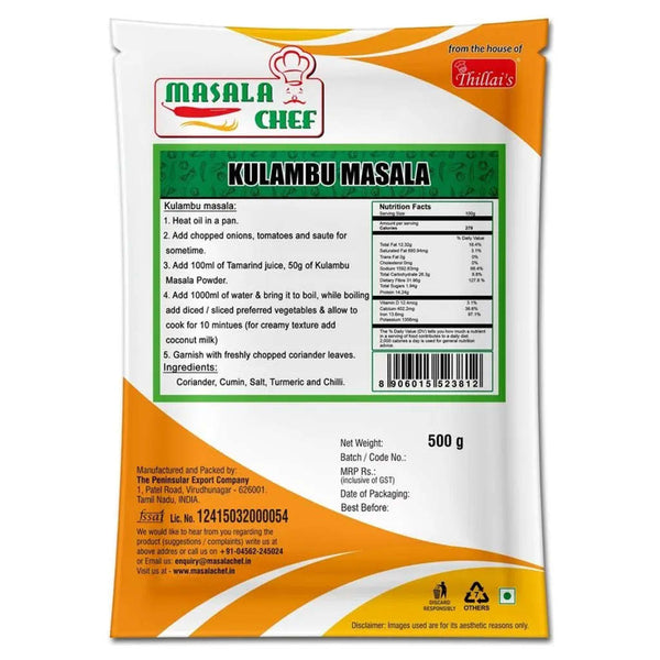 Buy Masala Chef Kulambu Milagai Powder 500g Online at Bestomart ...