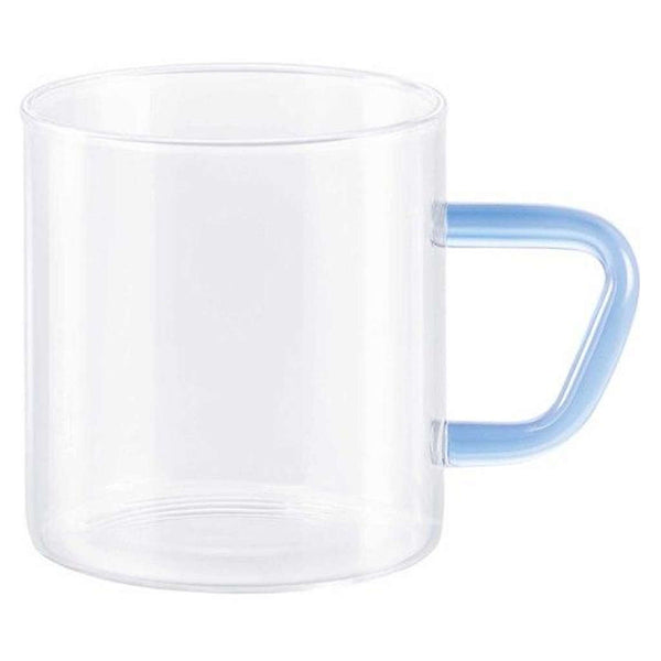 Buy Borosil Vision Glass Mug With Blue Handle Set Of 6 Pcs 190 ml ...