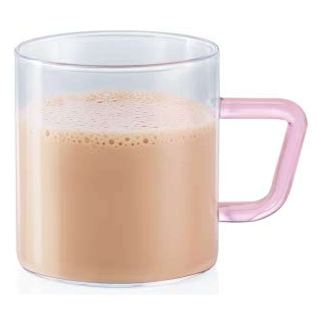 Buy Borosil Vision Glass Mug With Pink Handle Set Of 6 Pcs 190 ml ...