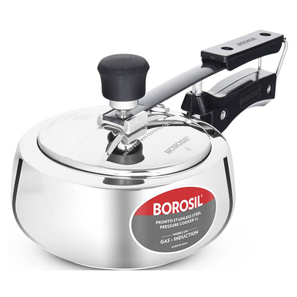 Buy Borosil Pronto Stainless Steel Pressure Cooker 1 Litre CFPC1LSS05 ...