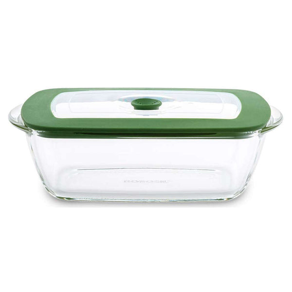 Buy Borosil Rectangular Glass Dish With Green Lid 1.1 Litre IYREGRL1100 ...