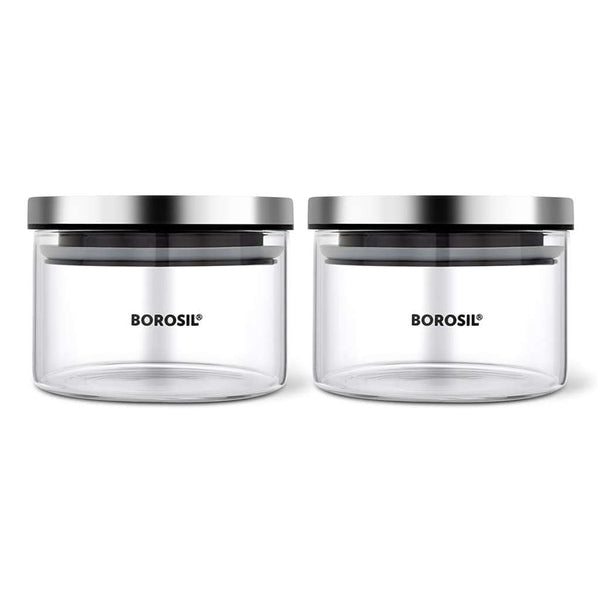 Buy Borosil Classic Glass Storage Jar Set Of 2 (300ml + 300ml ...