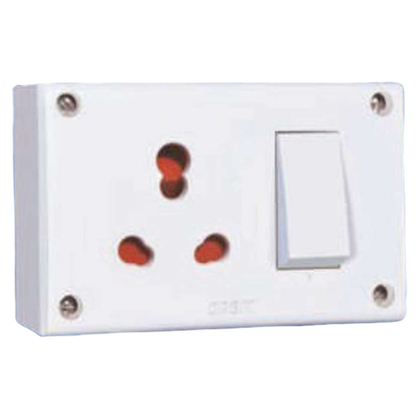 Buy Orbit Vento Series 6/16A Combined Switch Socket Junction Box ...